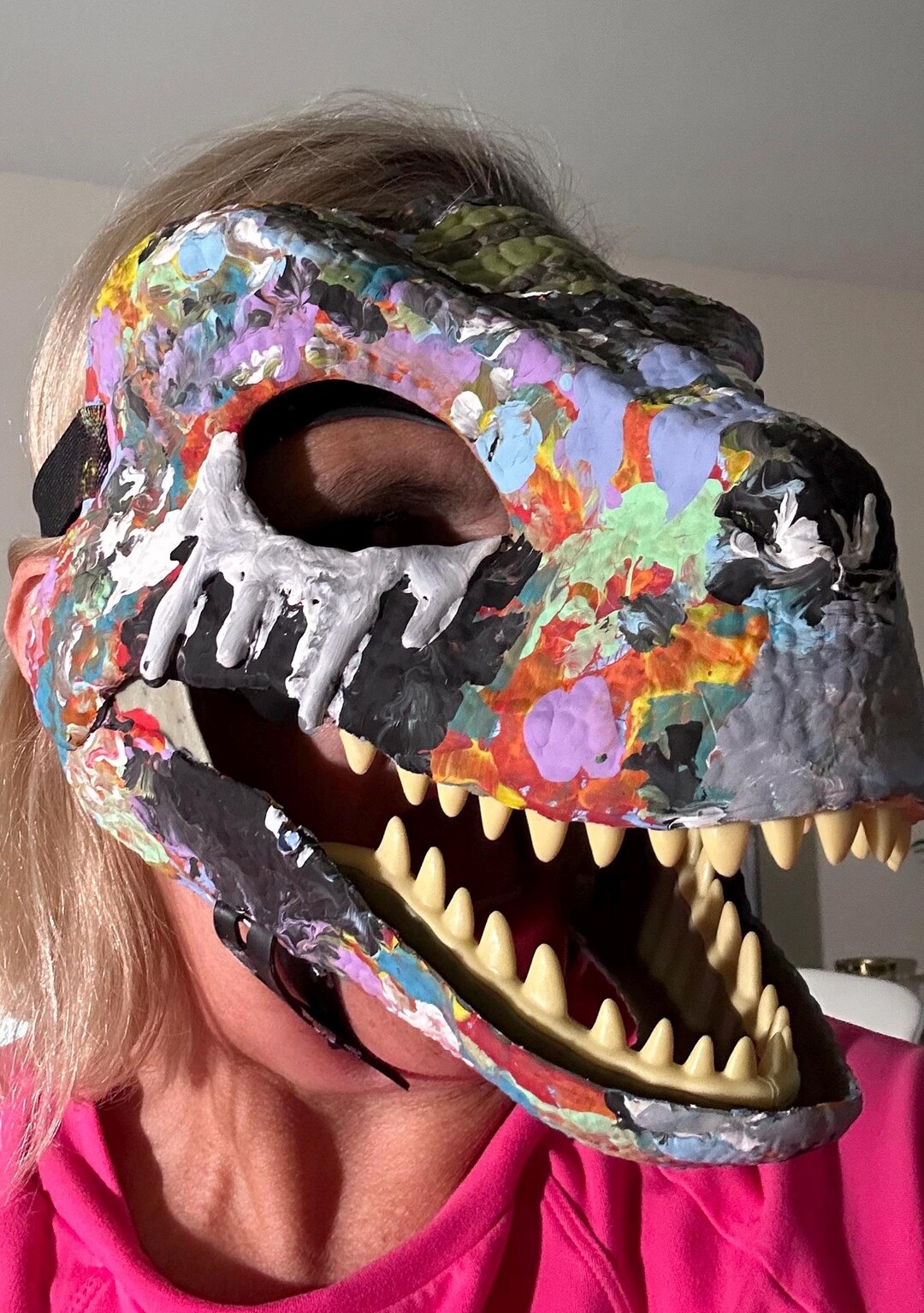 Colorful Premade Dino Mask - Etsy