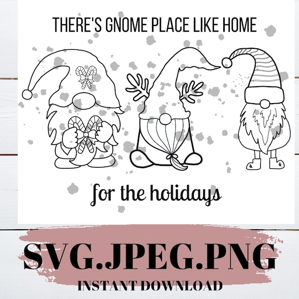 Gnome Place Like Home for the Holidays Svg - Etsy