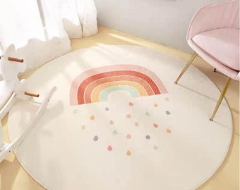 Round Rainbow Rug | Etsy