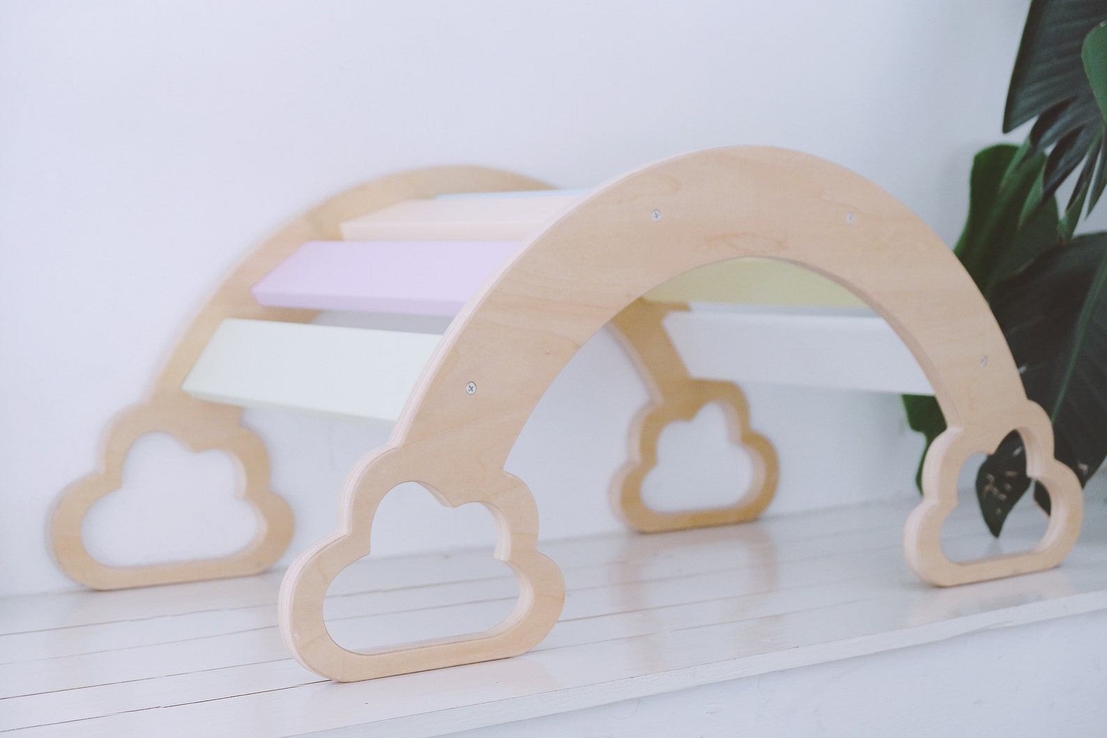 Montessori Wooden Pastel Rainbow Crawler/rocker - Etsy