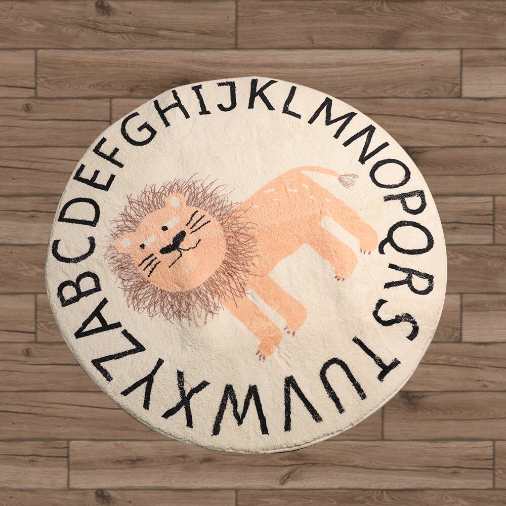 Lion Distressed ABC Rug/safari Nursery Rug - Etsy