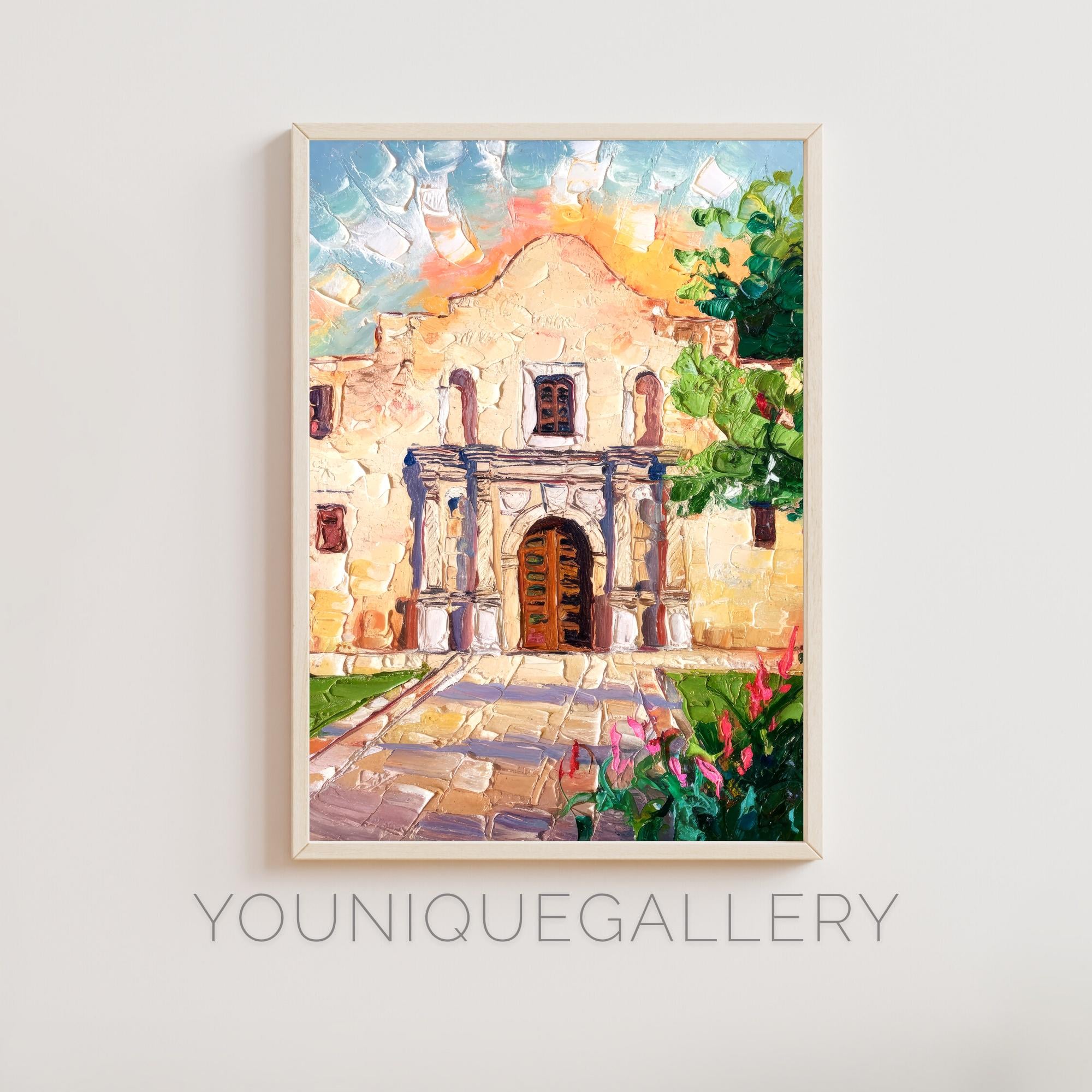 The Alamo Oil Painting Printable, Historic Texas Wall Art Print ...