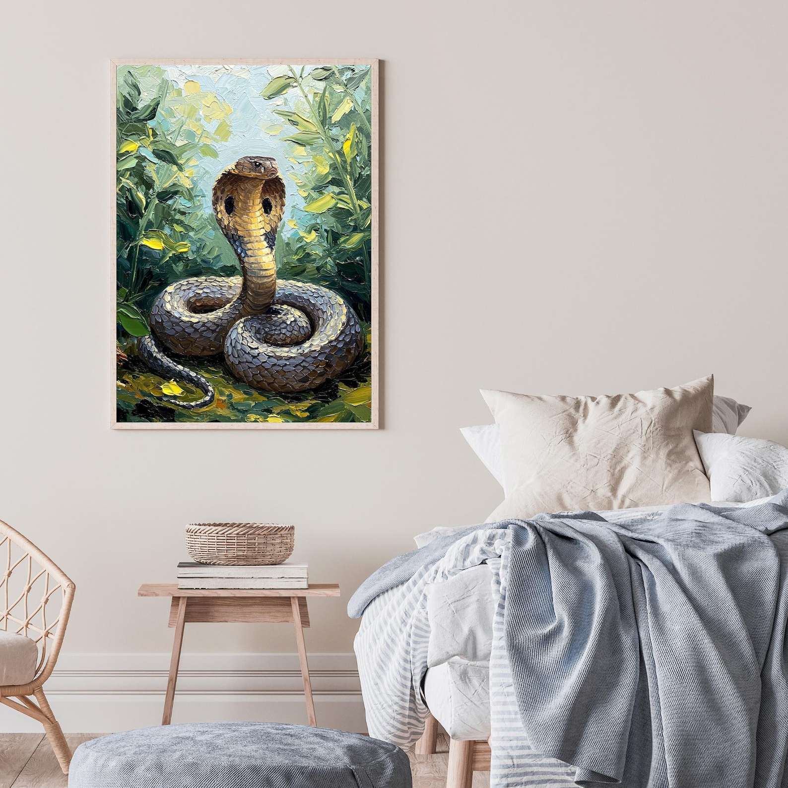 Cobra Snake Painting: Exotic Wildlife Art Print (digital Download) - Etsy