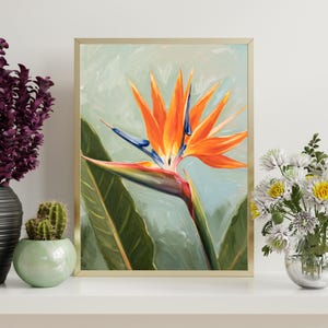 Bird of Paradise Flower Print: Tropical Floral Wall Art (digital ...