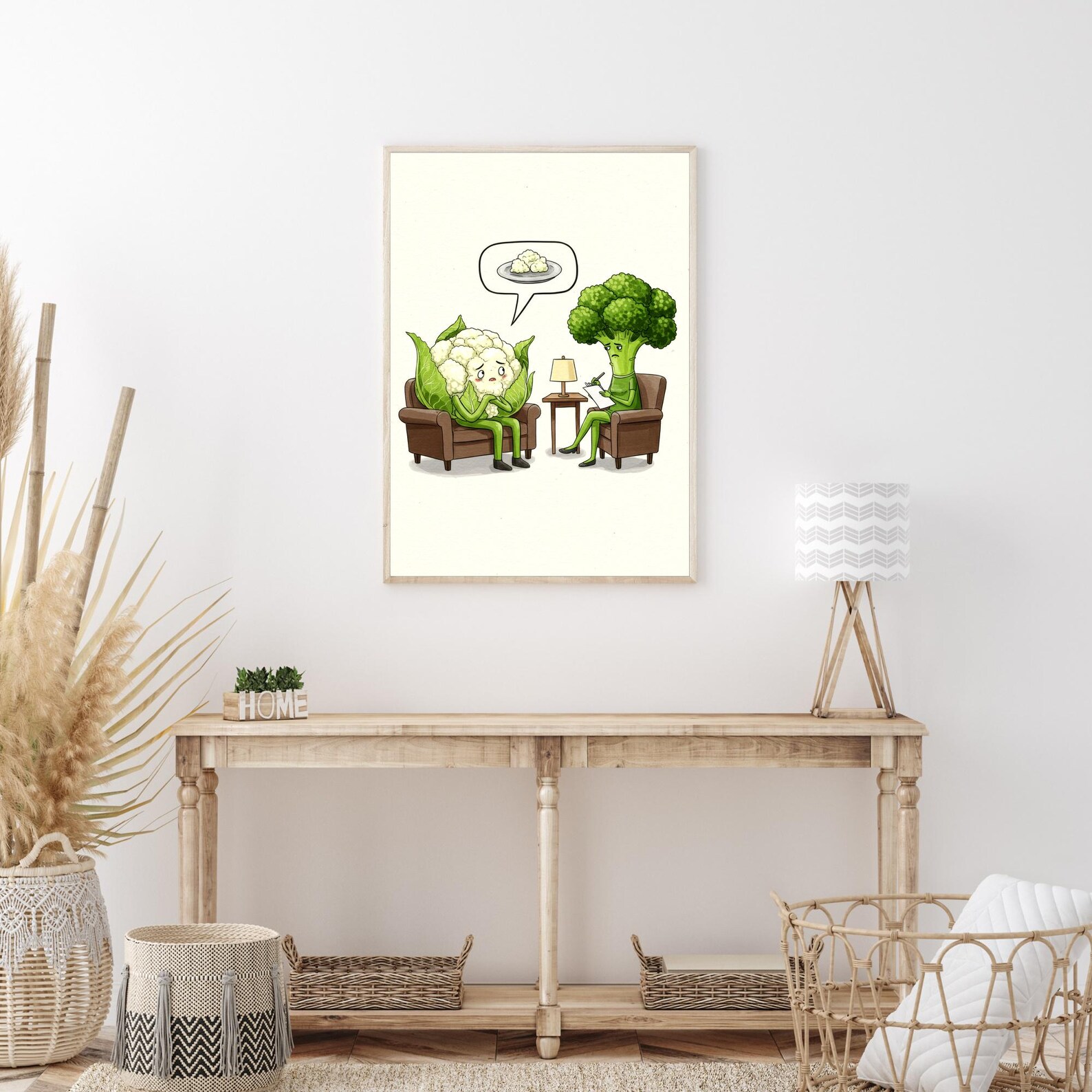 Funny Cauliflower Therapy Printable, Quirky Vegetable Wall Art ...