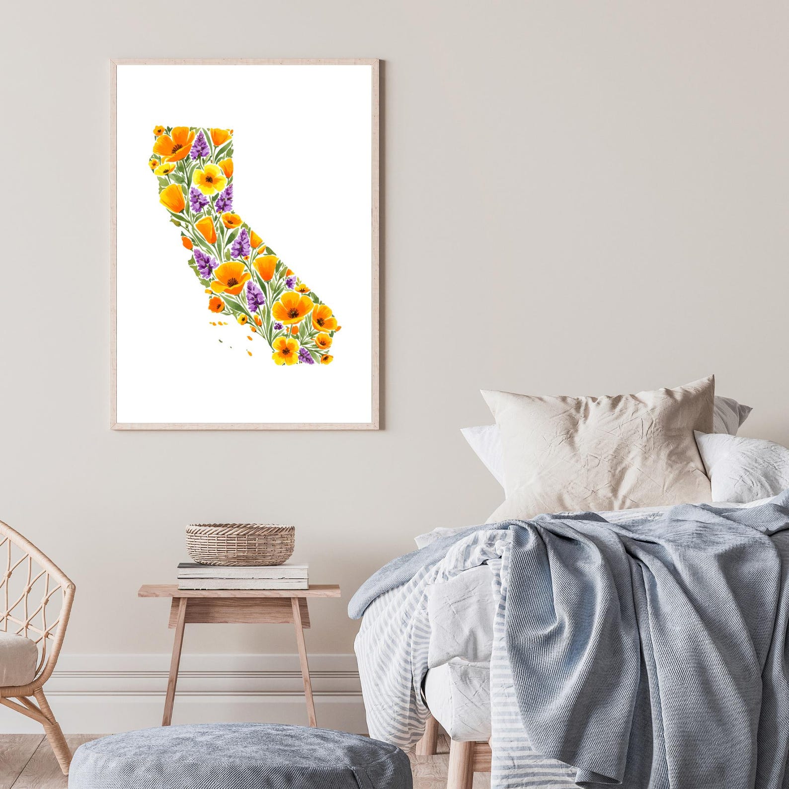California Poppy Watercolor Print: Golden State Floral Art (digital ...