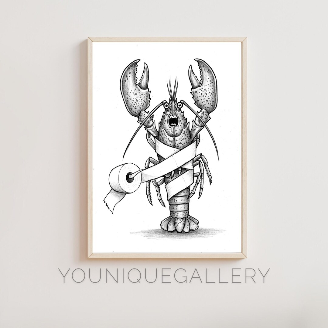 Funny Lobster Toilet Paper Bathroom Art Print (digital Download) - Etsy