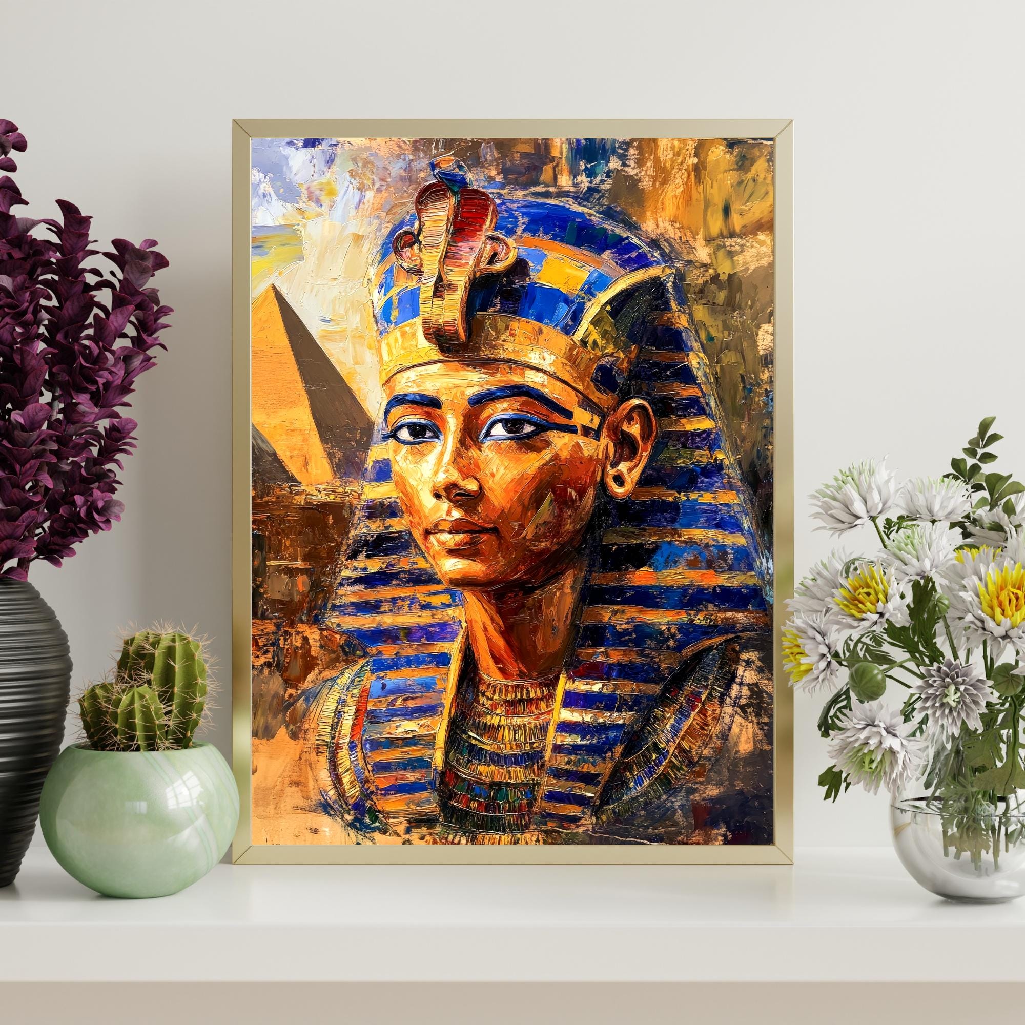 Tutankhamun Pharaoh Printable Wall Art Poster – Egyptian Digital ...