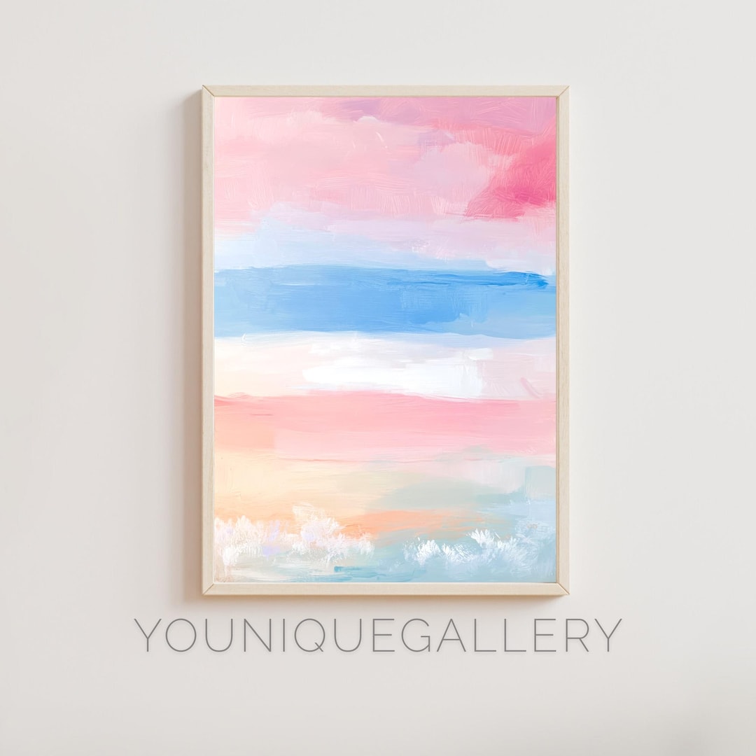 Trans Pride Flag Abstract Art Print, Impressionist Painting Printable ...