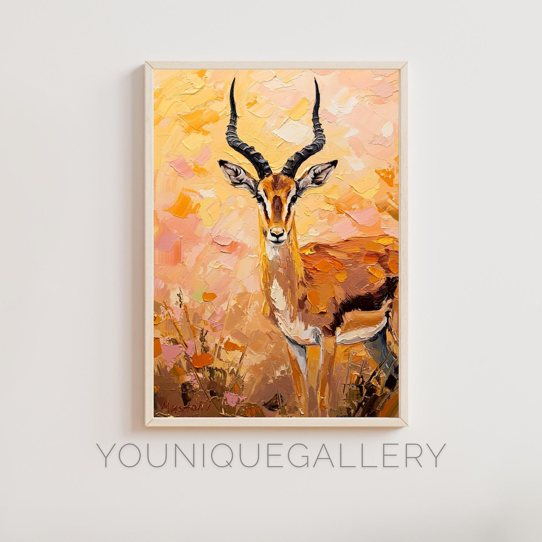 Antelope Painting Printable: Elegant African Wildlife Art (digital ...