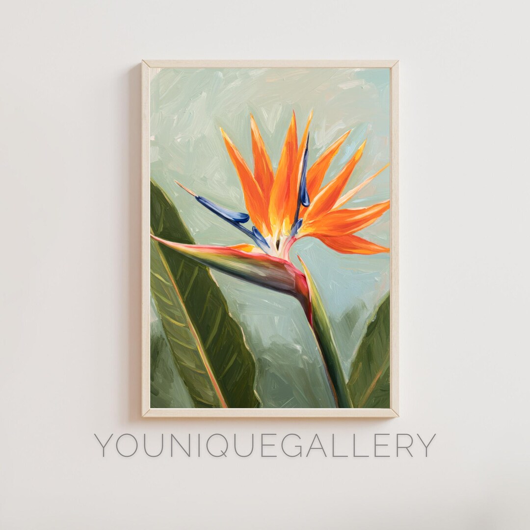 Bird of Paradise Flower Print: Tropical Floral Wall Art (digital ...