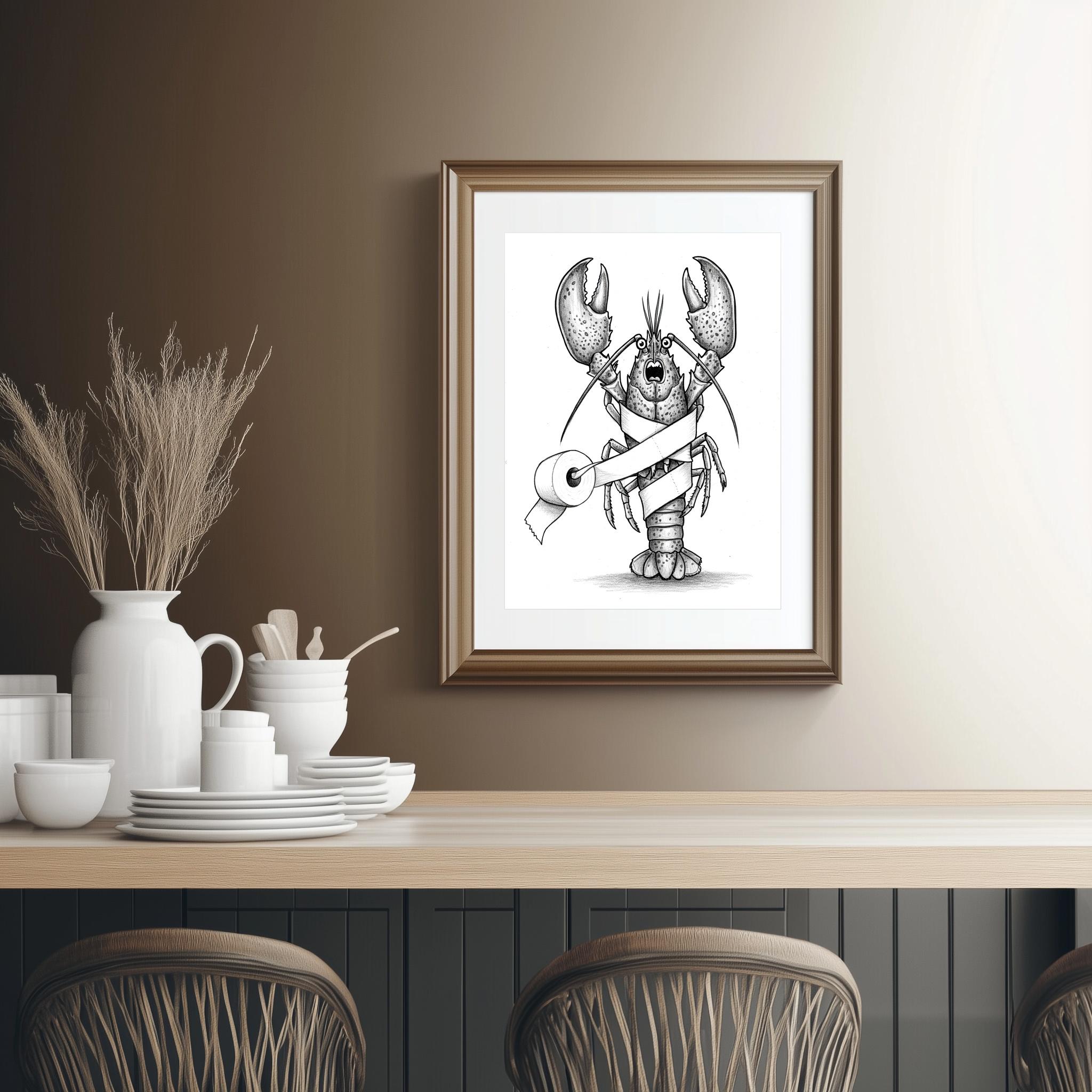 Funny Lobster Toilet Paper Bathroom Art Print (digital Download) - Etsy