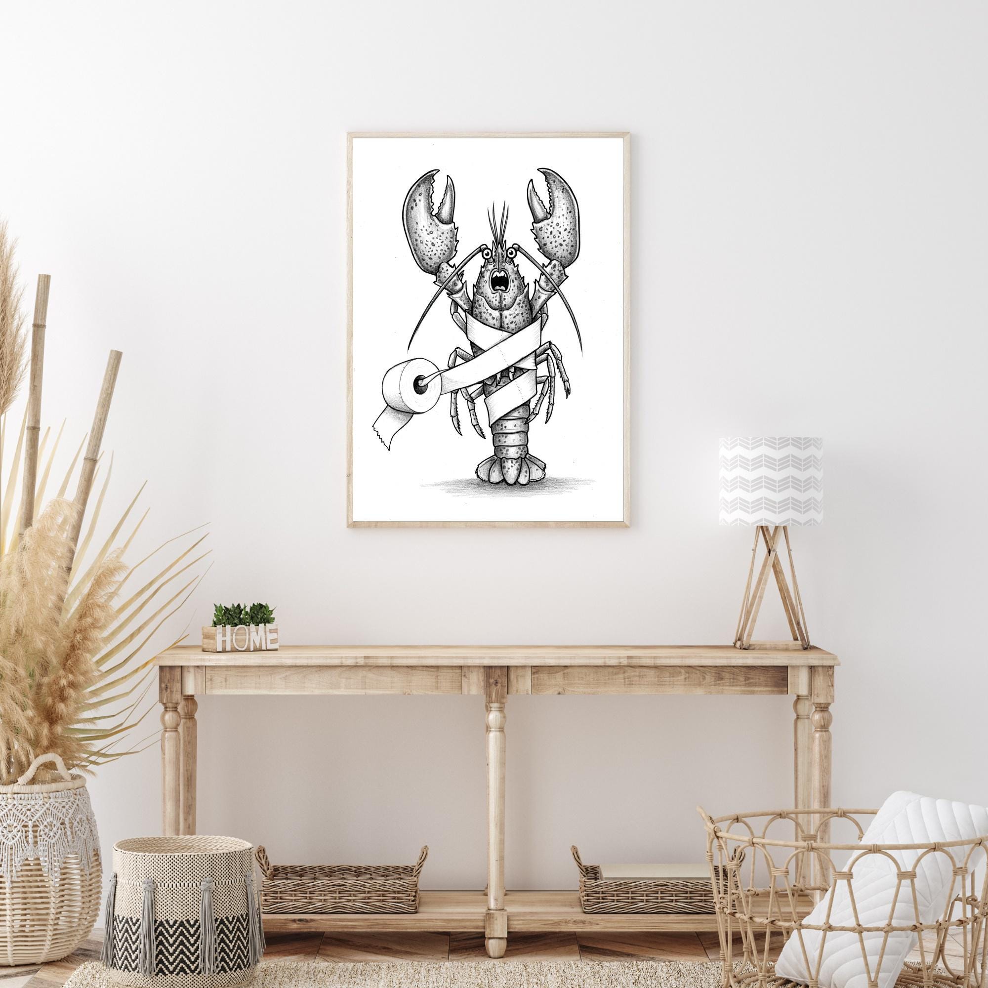 Funny Lobster Toilet Paper Bathroom Art Print (digital Download) - Etsy