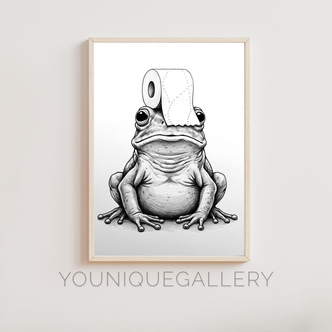 Funny Frog Bathroom Print, Toilet Paper Wall Art, Bathroom Humor ...