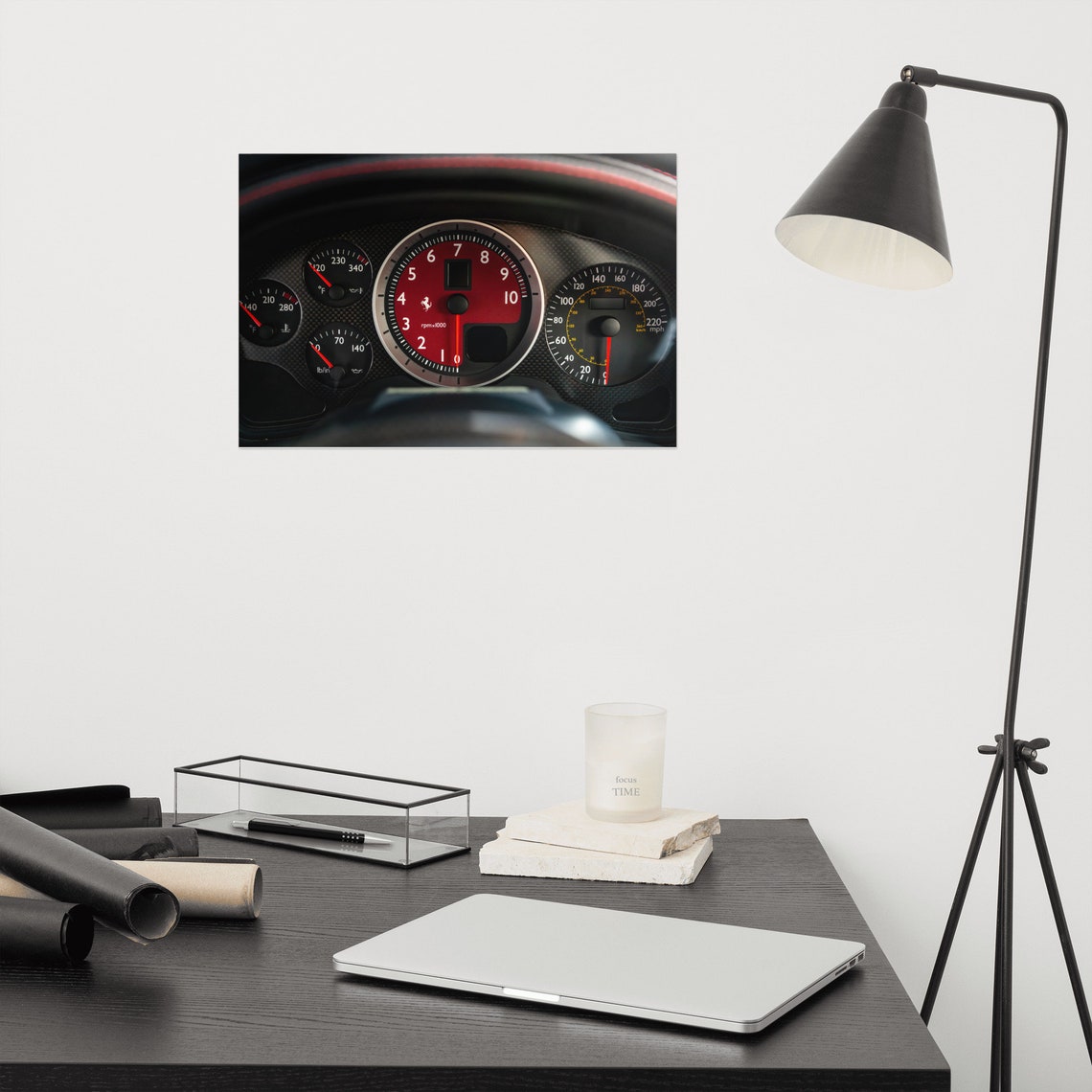 Ferrari F430 Gauge Cluster Dash Poster Print Wall Art Garage Mancave ...