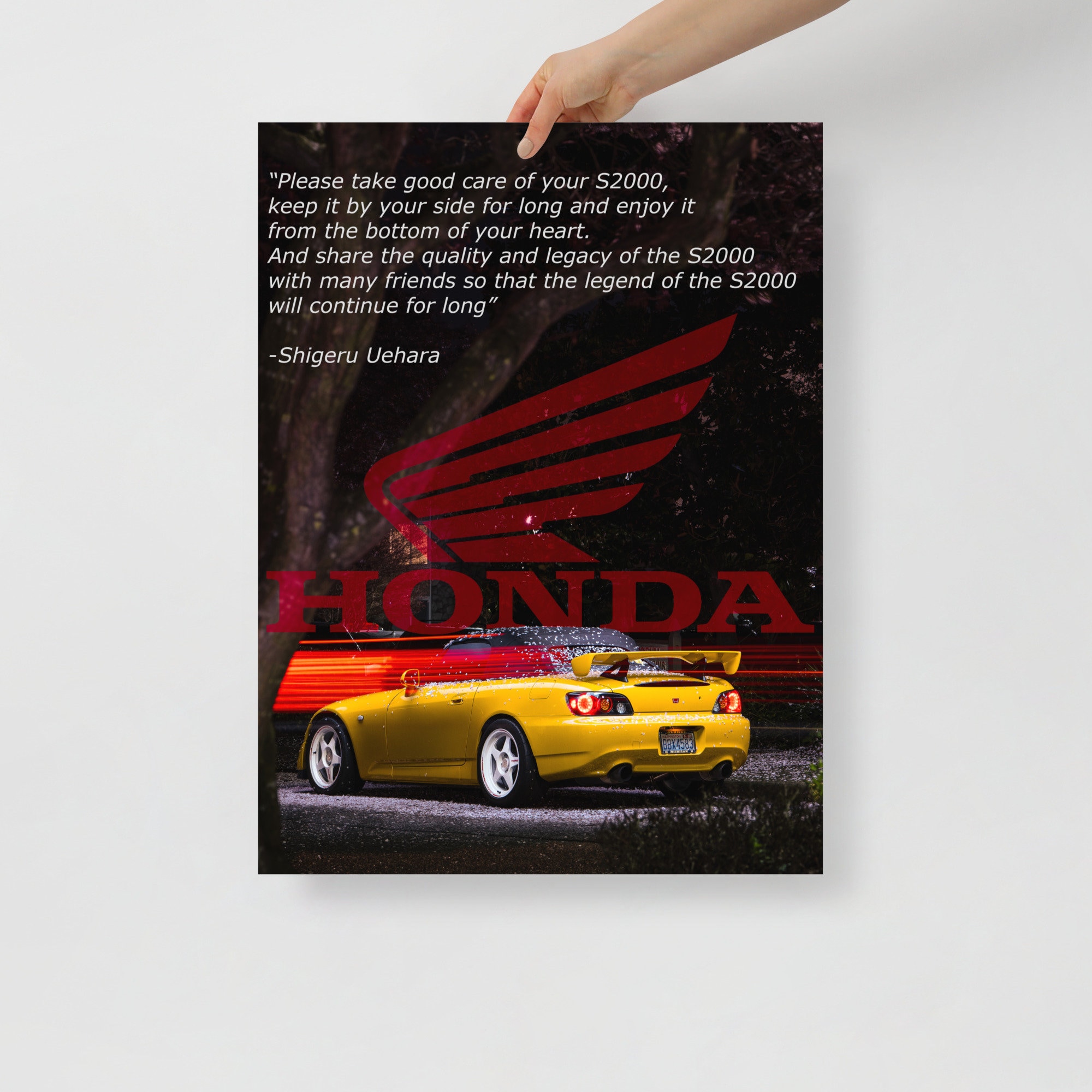 S2000 Cherry Blossom Poster - Honda Logo and Shigeru Text - Etsy