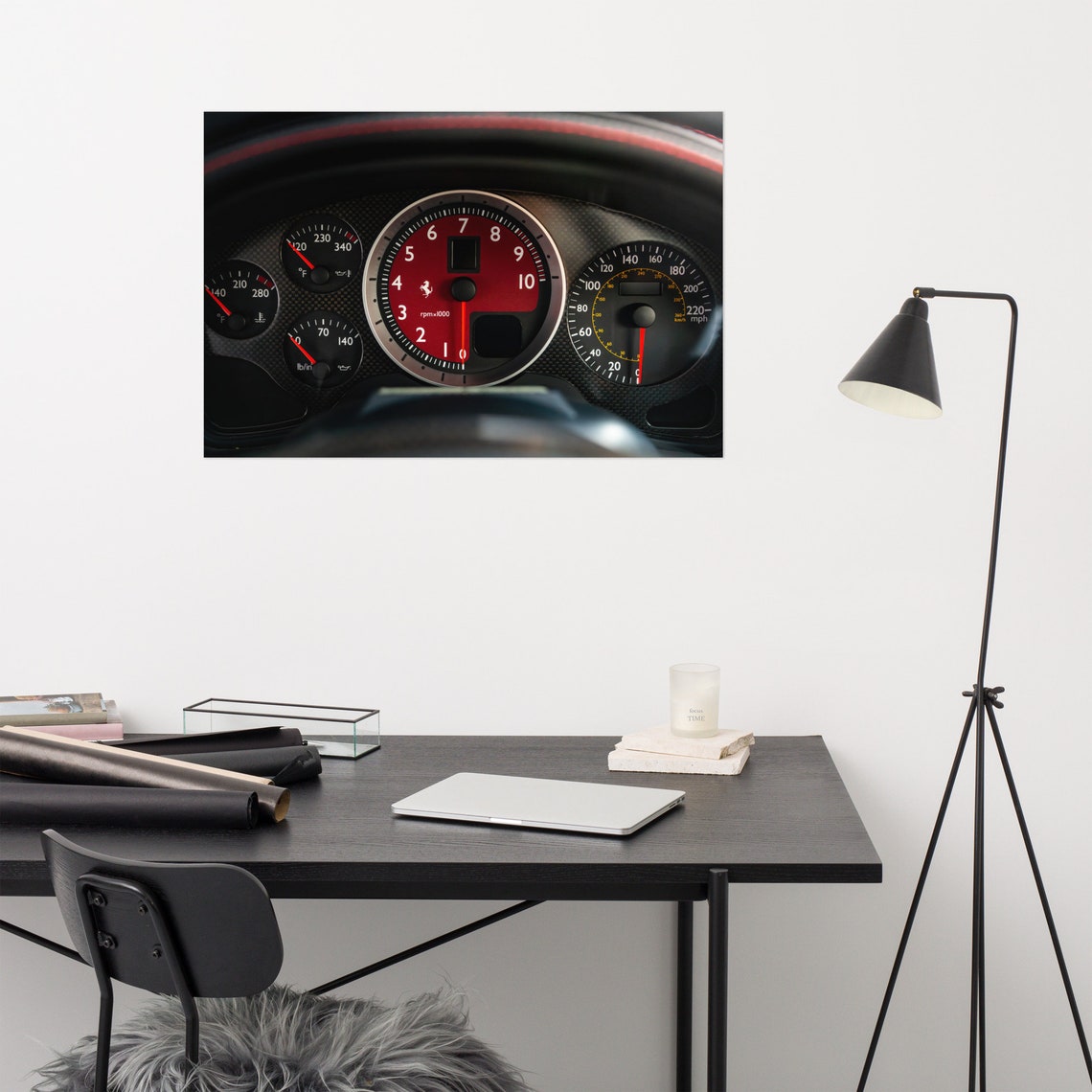 Ferrari F430 Gauge Cluster Dash Poster Print Wall Art Garage Mancave ...