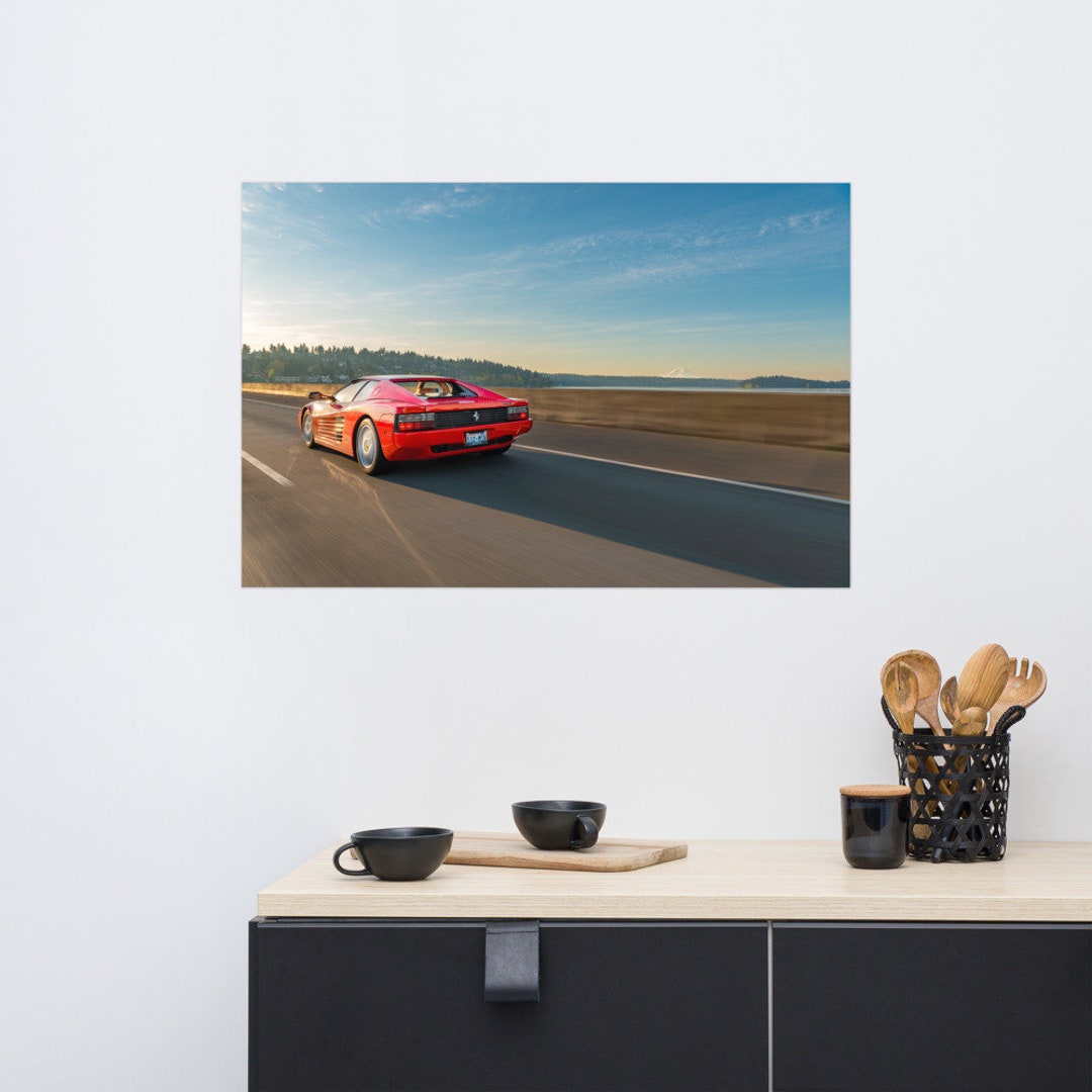 Ferrari 512TR Sunrise Run Giclée Poster: Outrun Style Wall Art - Etsy
