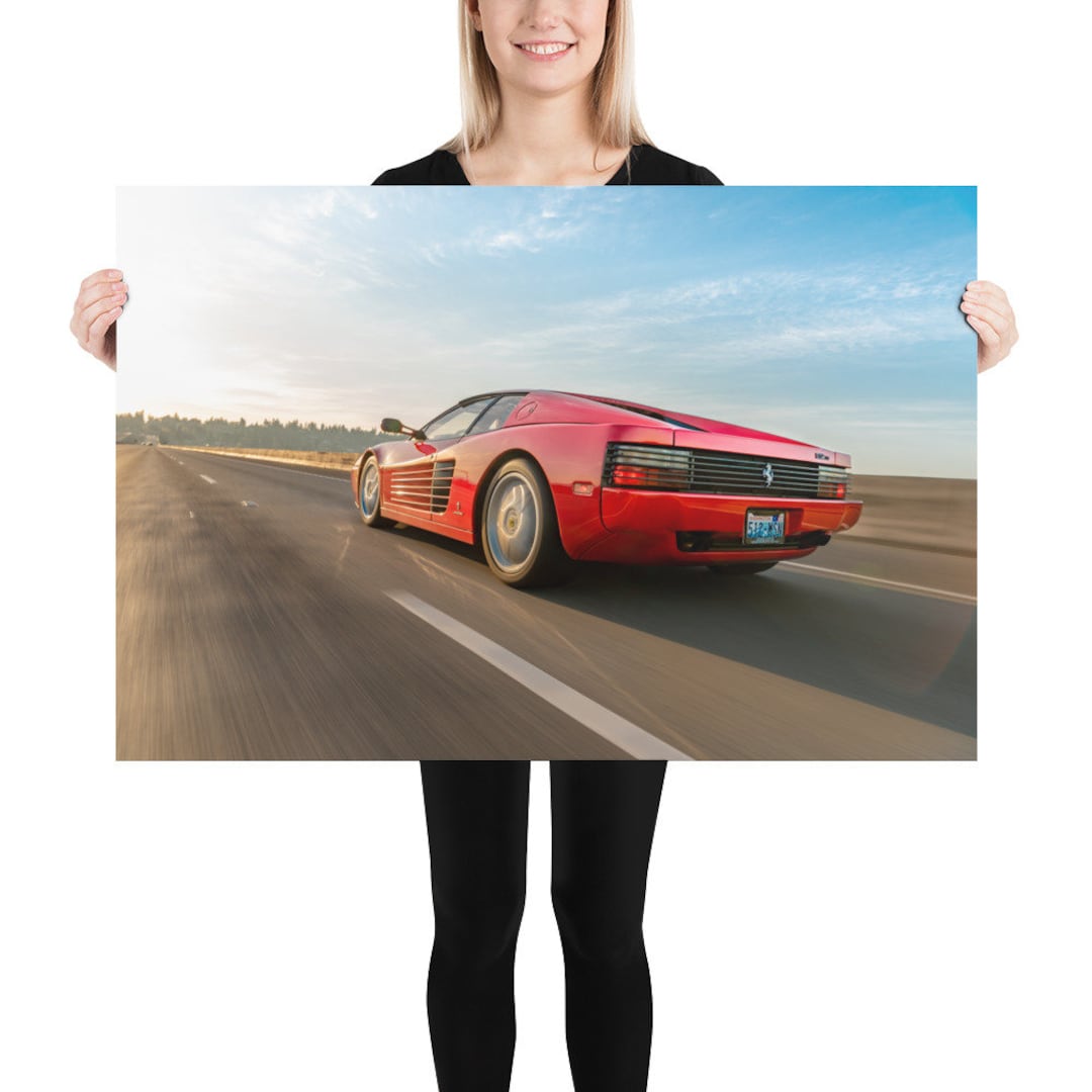 Ferrari 512TR Poster: Sunrise Run Outrun Style Wall Art - Etsy