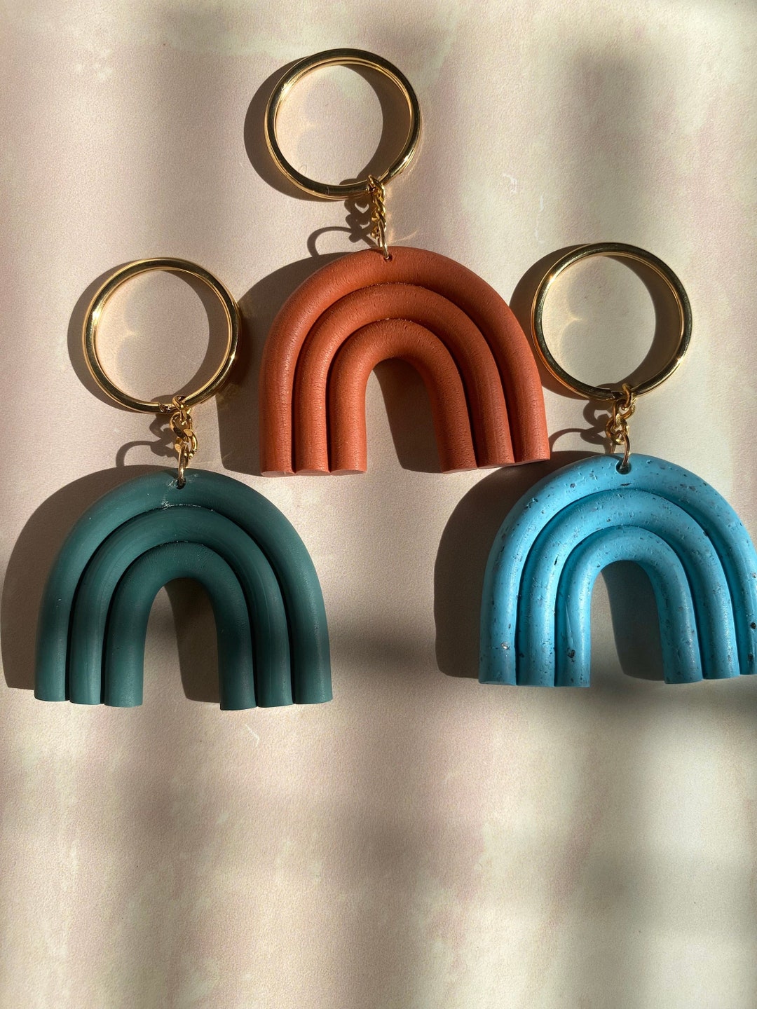 Polymer Clay Keychain | Boho Aesthetic | Arch Keychain - Etsy