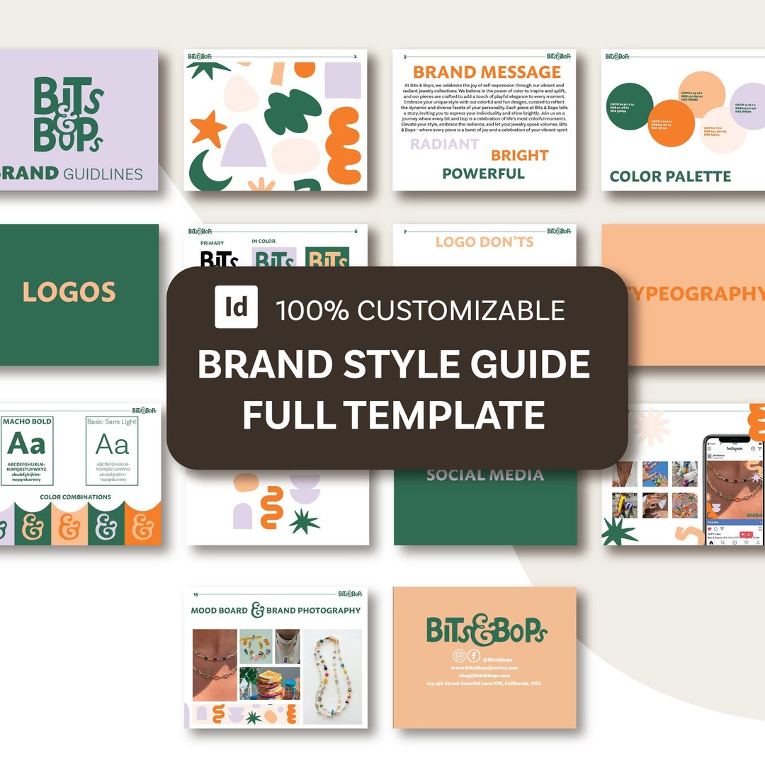 Trendy Brand Style Guide Template | Indesign Template | Professional ...