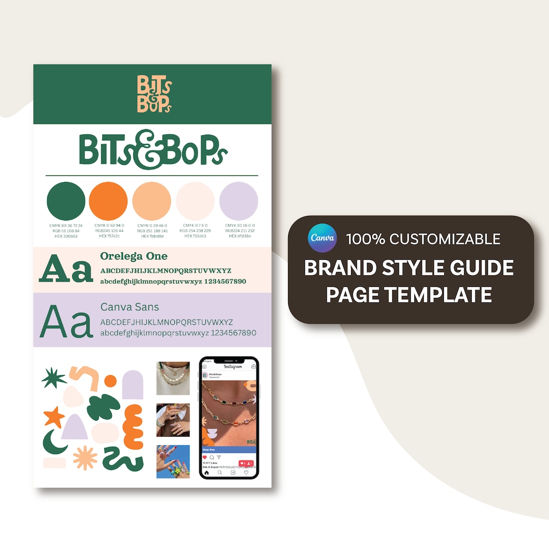 Brand Style Guide Template | Canva Template | 100% Editable | Branding ...