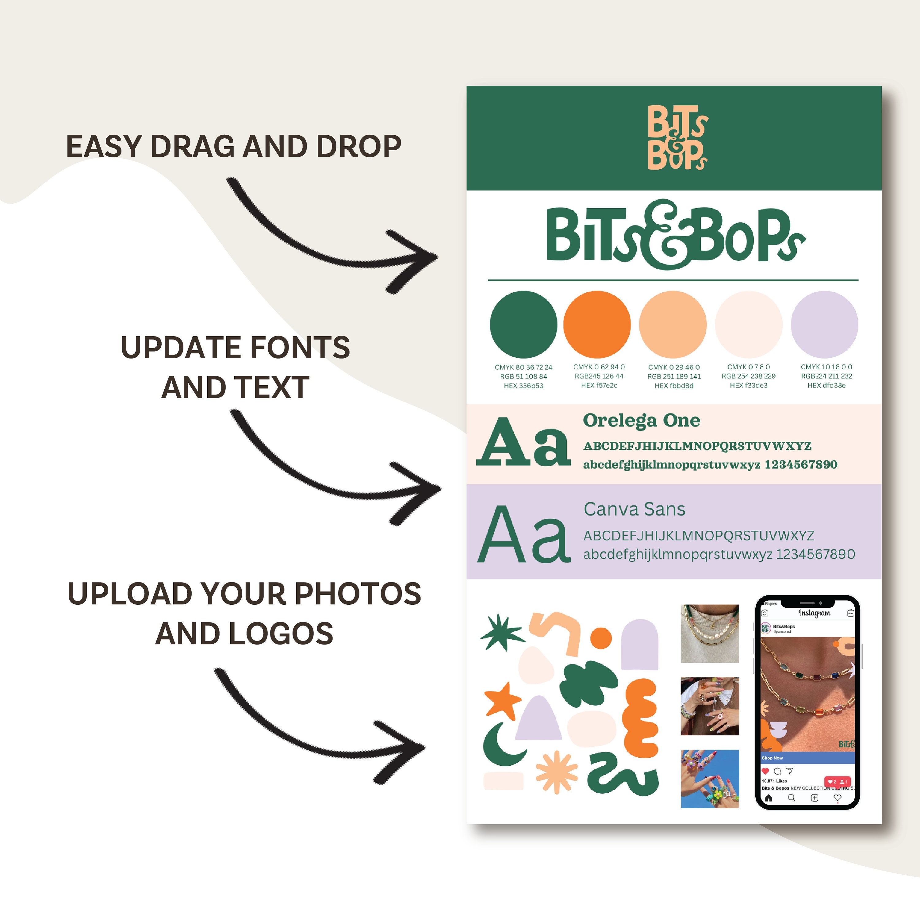 Brand Style Guide Template | Canva Template | 100% Editable | Branding ...