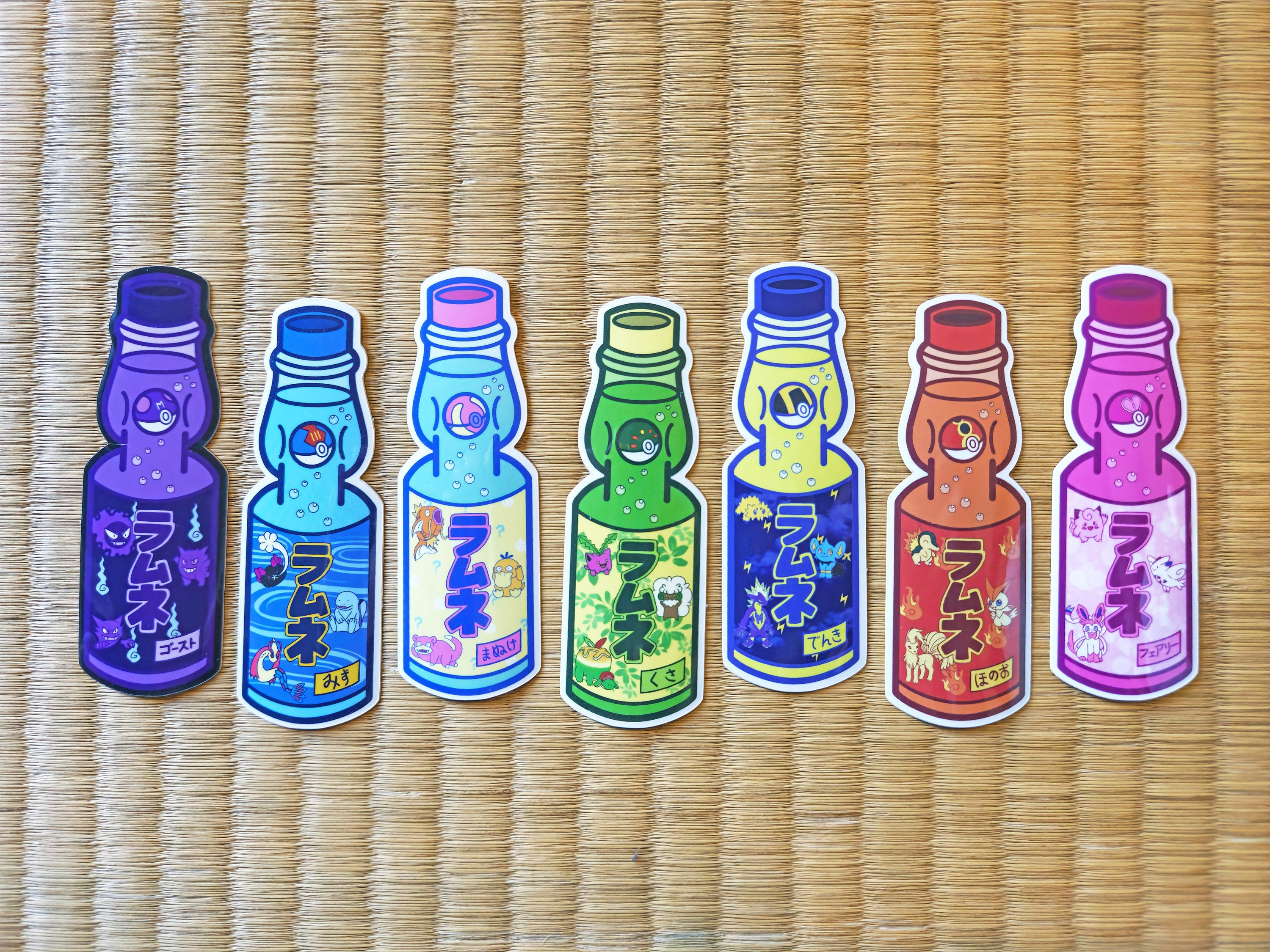 CHOOSE YOUR SET Pokemon Ramune Stickers: Ghost Fairy Water - Etsy