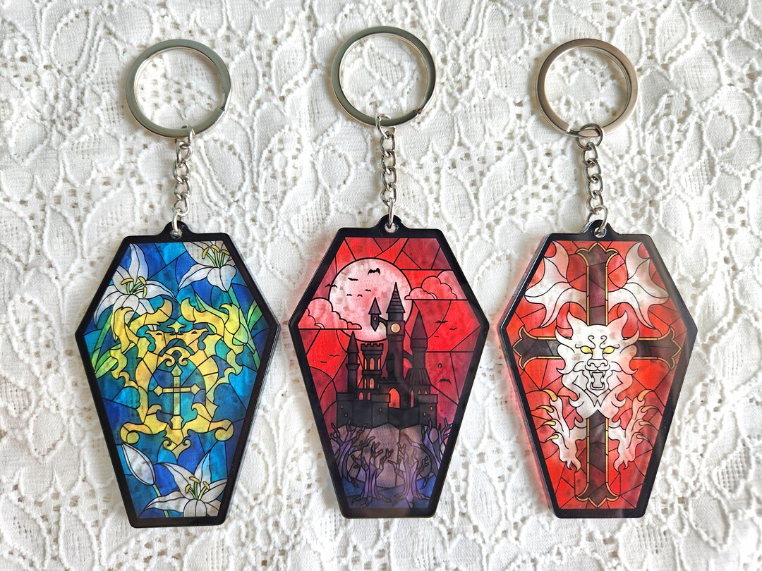 Castlevania Stained Glass-style Keychain // Dracula Belmont Alucard ...