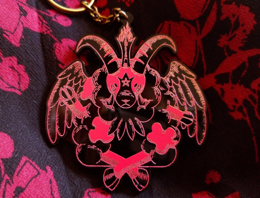 Devilish Dubwool Keychain // Baphomet X Pokemon Charm - Etsy