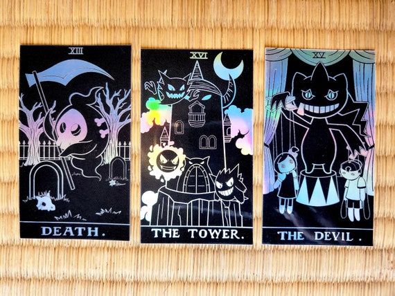 Holographic Ghost Pokemon Tarot Stickers // Duskull Gastly - Etsy