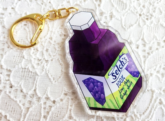 FFXIV Low Polygon Count Grape Juice Keychain // Endwalker - Etsy