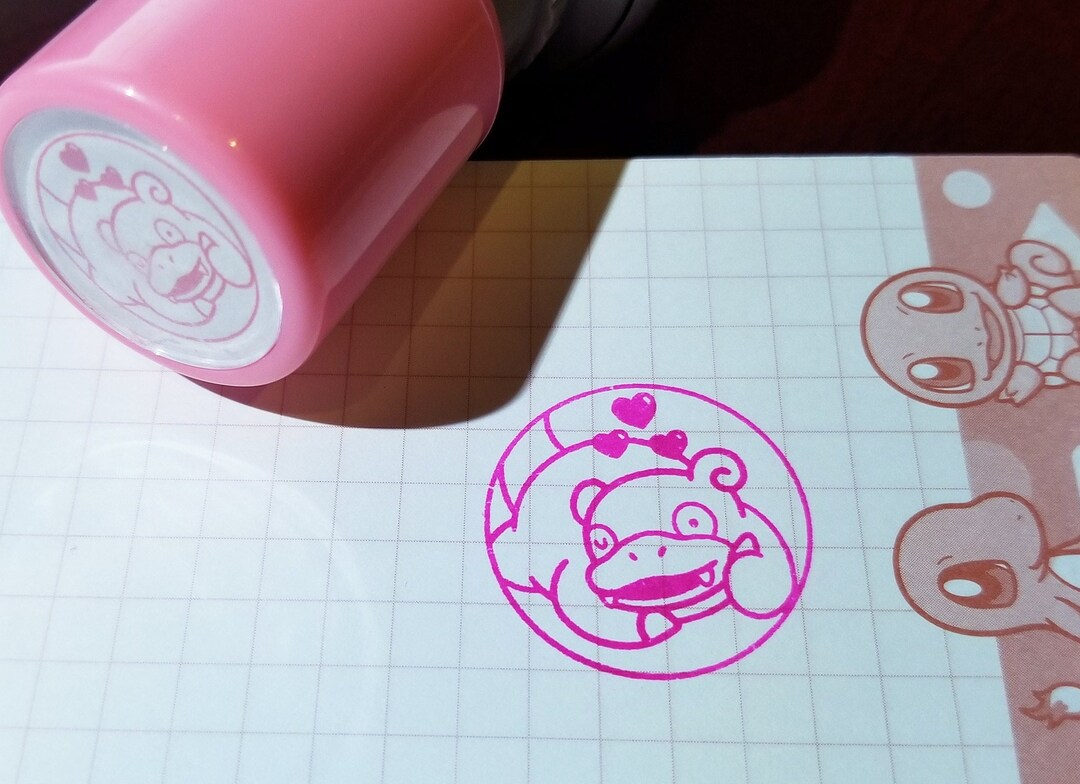 Winking Slowpoke Self-inking Stamp // Pokemon Slowpoke Stamp - Etsy