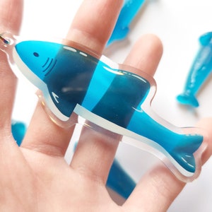 Gummy Shark Acrylic Keychain // Shark Candy Charm - Etsy