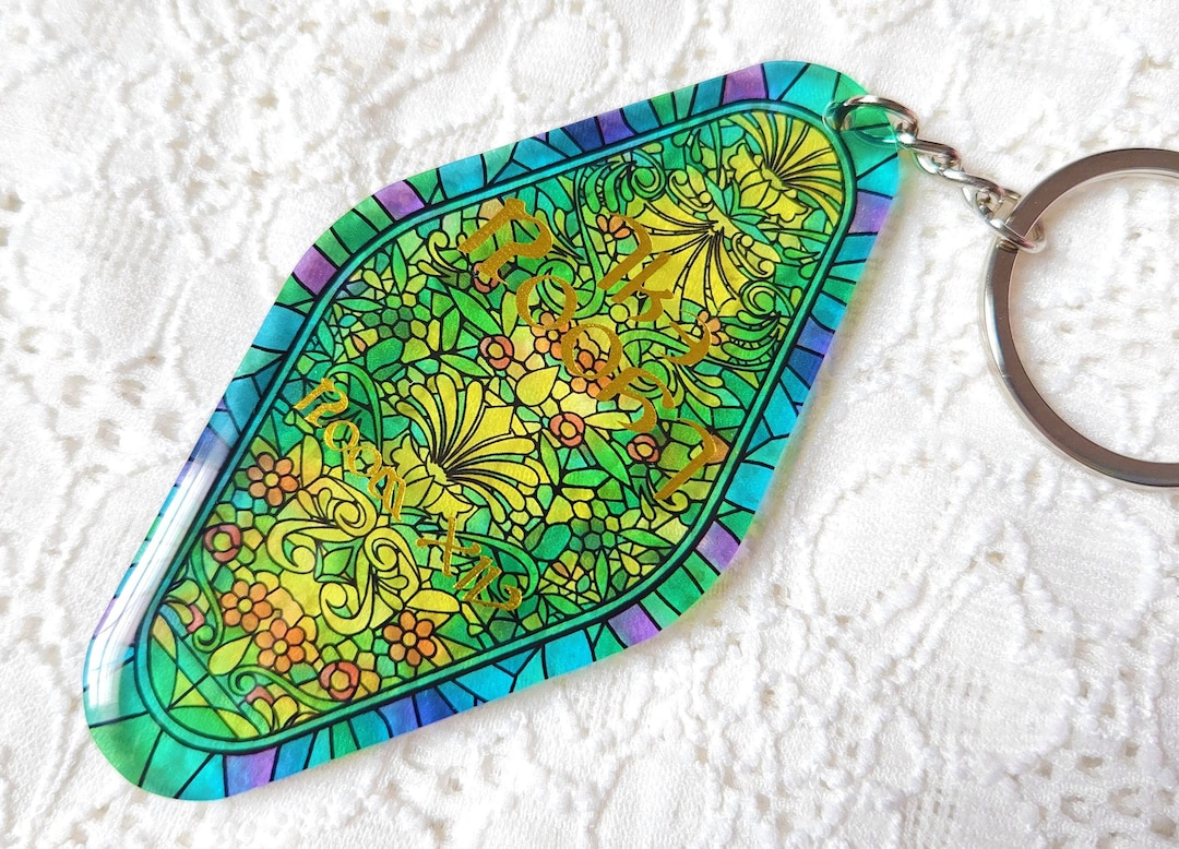 FFXIV Gridania the Roost Inn Keychain // Carline Canopy Stained Glass ...