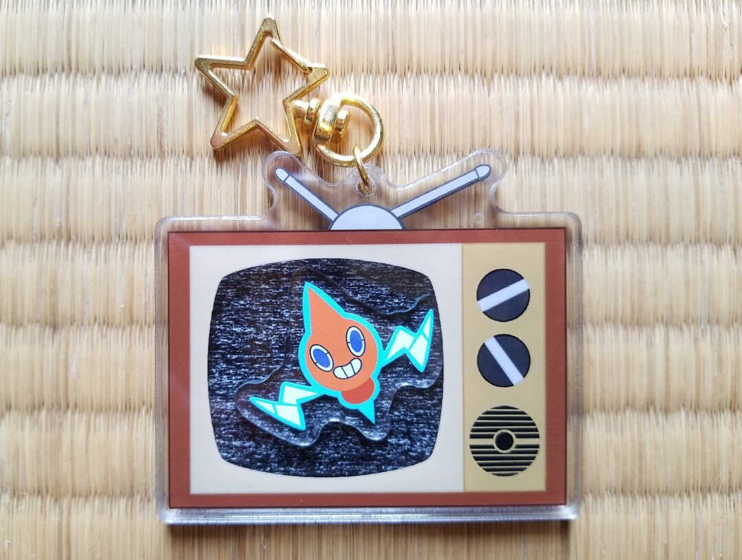 Rotom TV Shaker Charm // Ghost-type Double-sided Shaker Keychain - Etsy