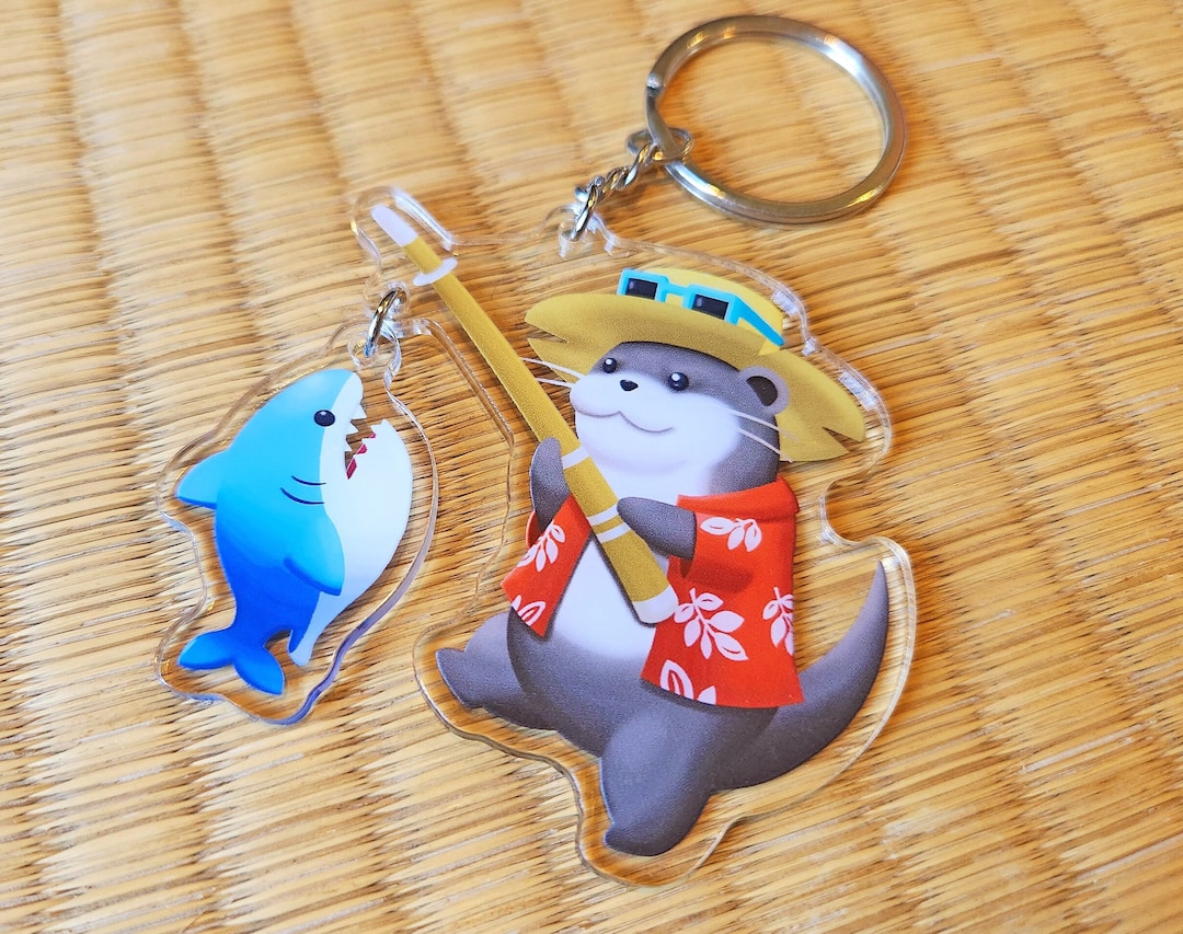 FFXIV Abroader Otter & Major-general Keychain // Fishing Otter and ...