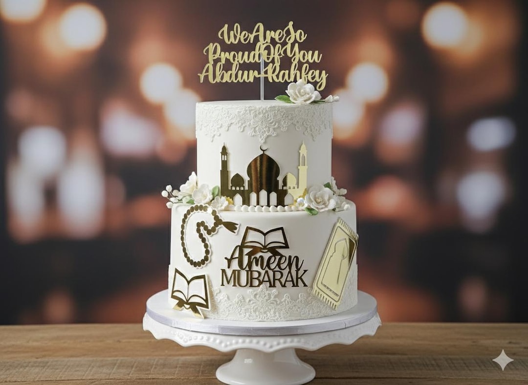 Personalised Quran Completion Cake Topper Set • Card Ameen Cake Topper ...