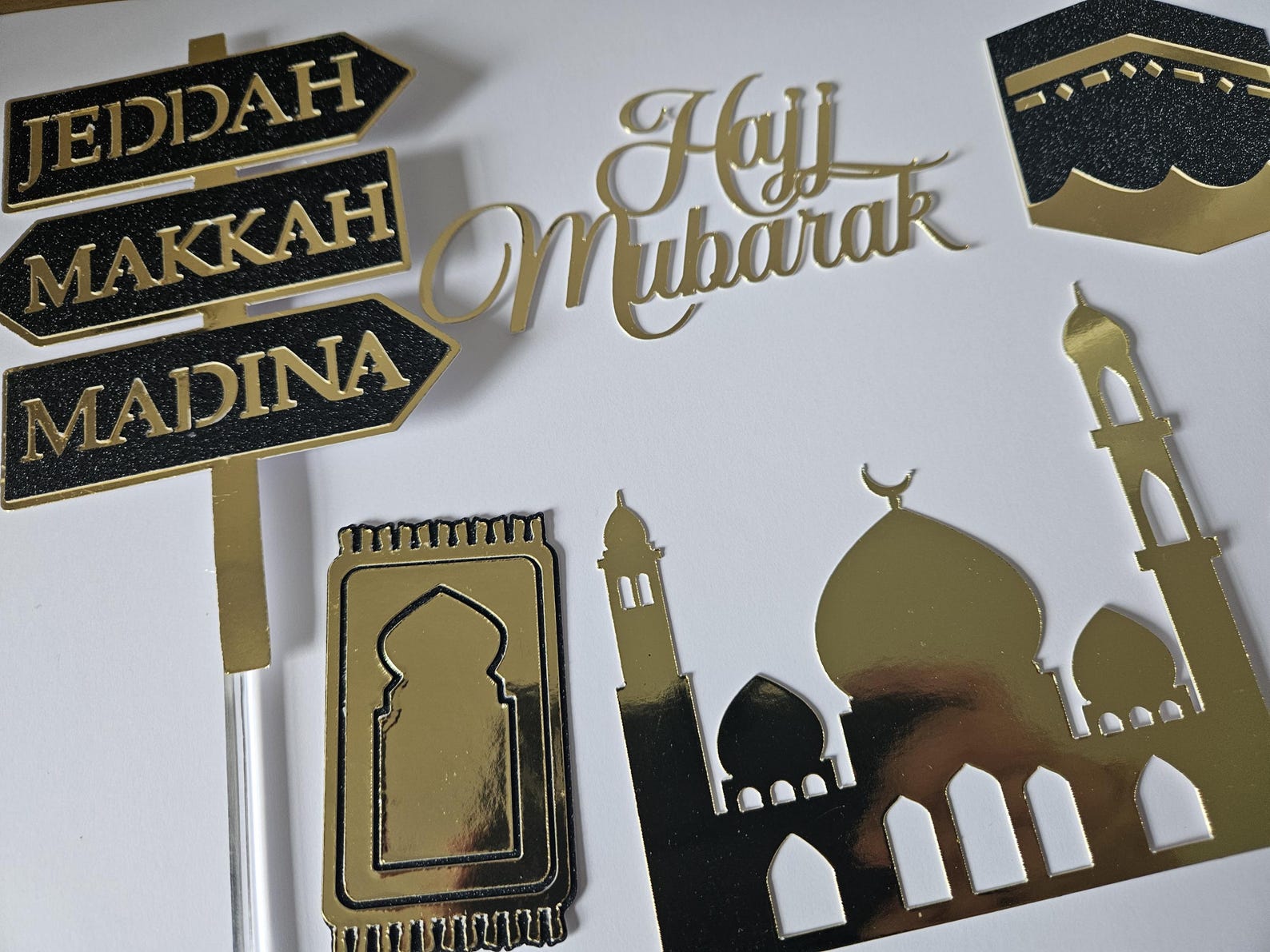 Umrah/hajj Mubarak Cake Toppers With Masjid • Umrah/hajj Cake Topper ...