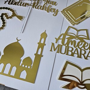 Personalised Quran Completion Cake Topper Set • Card Ameen Cake Topper ...