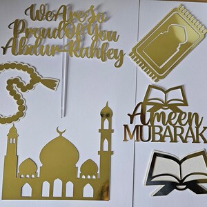 Personalised Quran Completion Cake Topper Set • Card Ameen Cake Topper ...