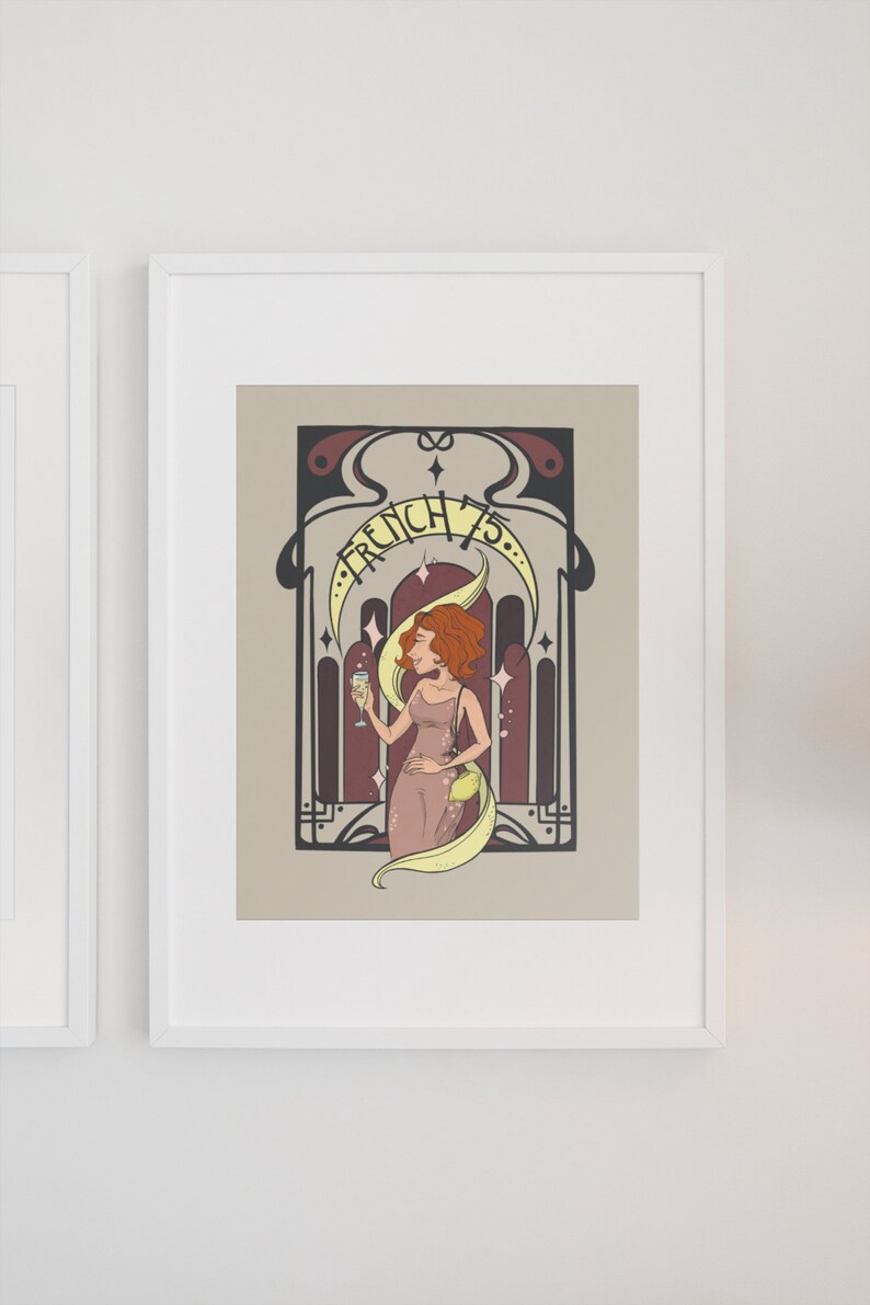 French 75 Girl Poster - Etsy