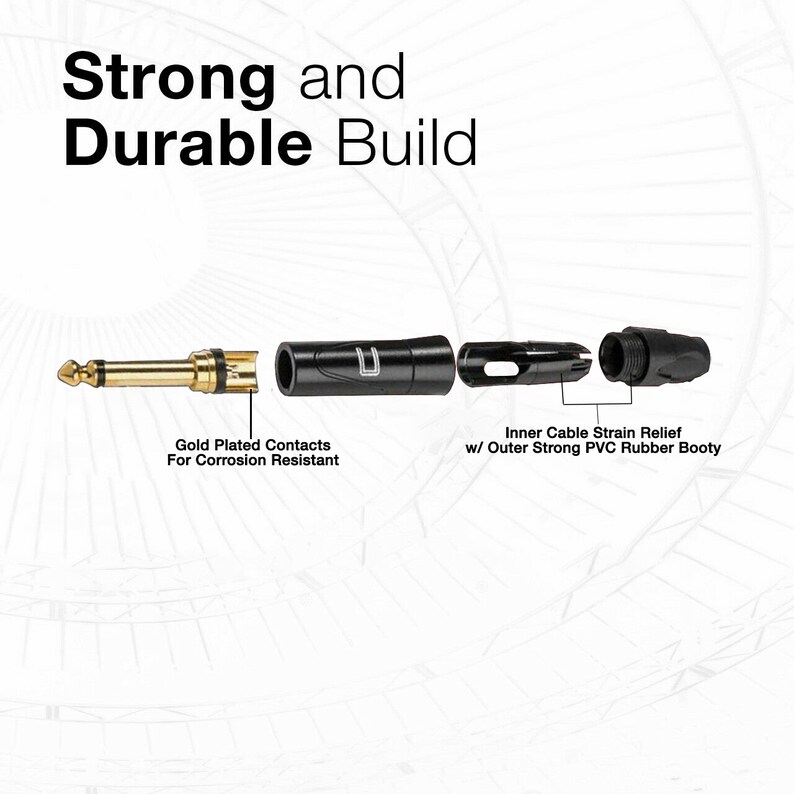 1/4" TS Male Mono Unbalanced Cable - Custom Length, Color Premium ...
