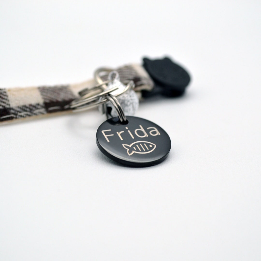 Custom Cat Name Tag - Personalized Pet ID Tag for Cats - Small Cat Tag ...