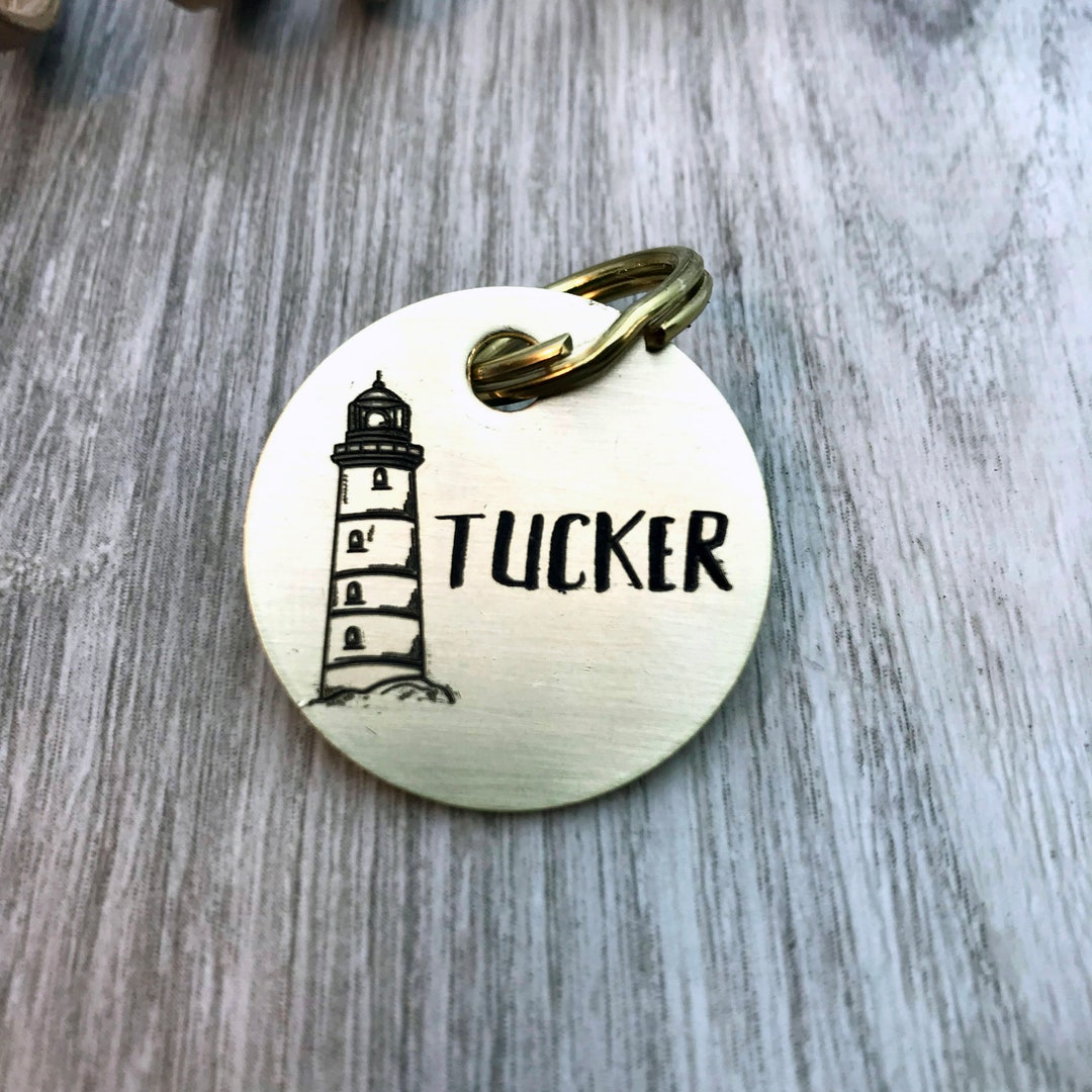 Laser Engraved Lighthouse Dog Tag - Custom Dog Tag - Dog ID - Cat ID ...