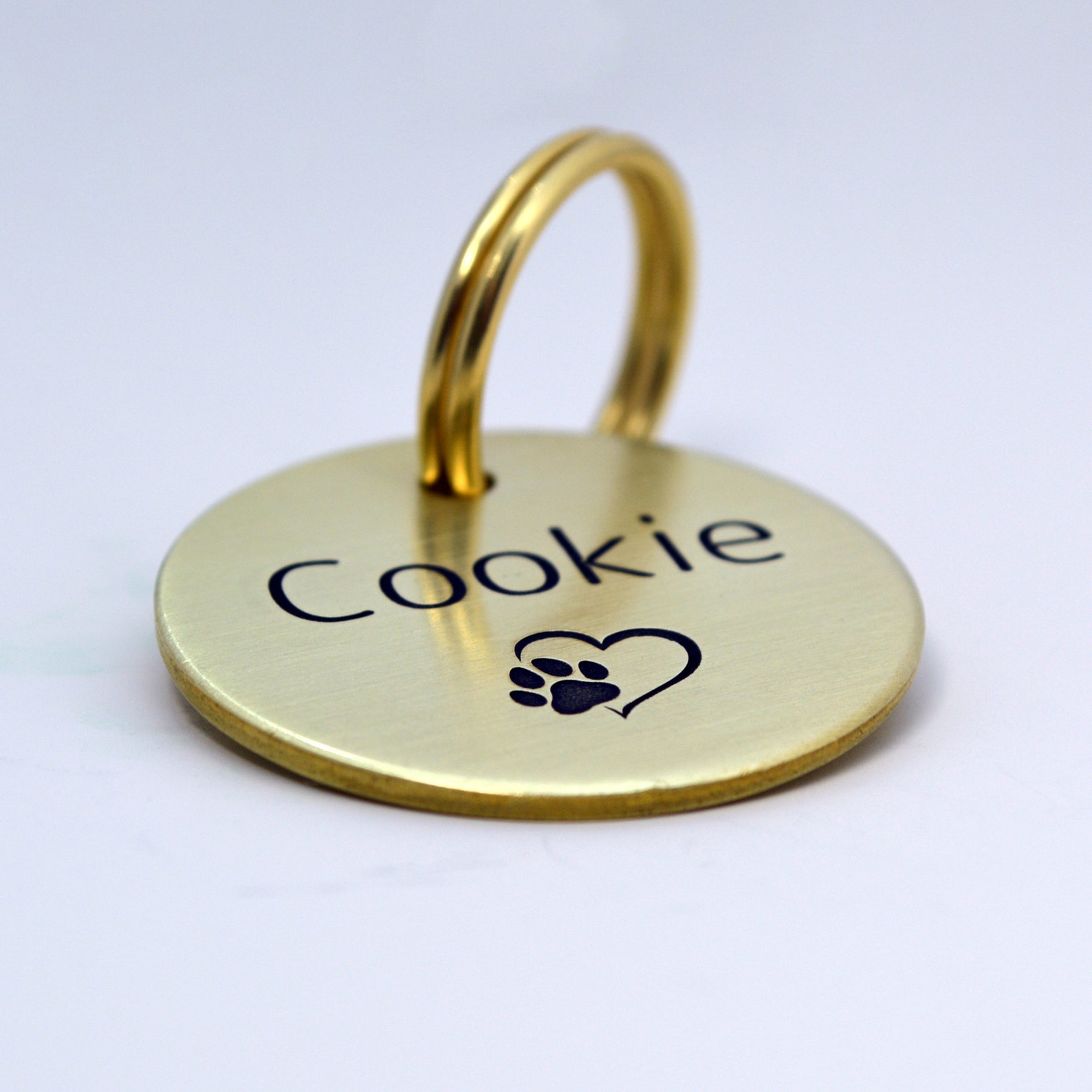 Personalized Dog Tag - Heart and Paw Design Minimalist - Deeply ...