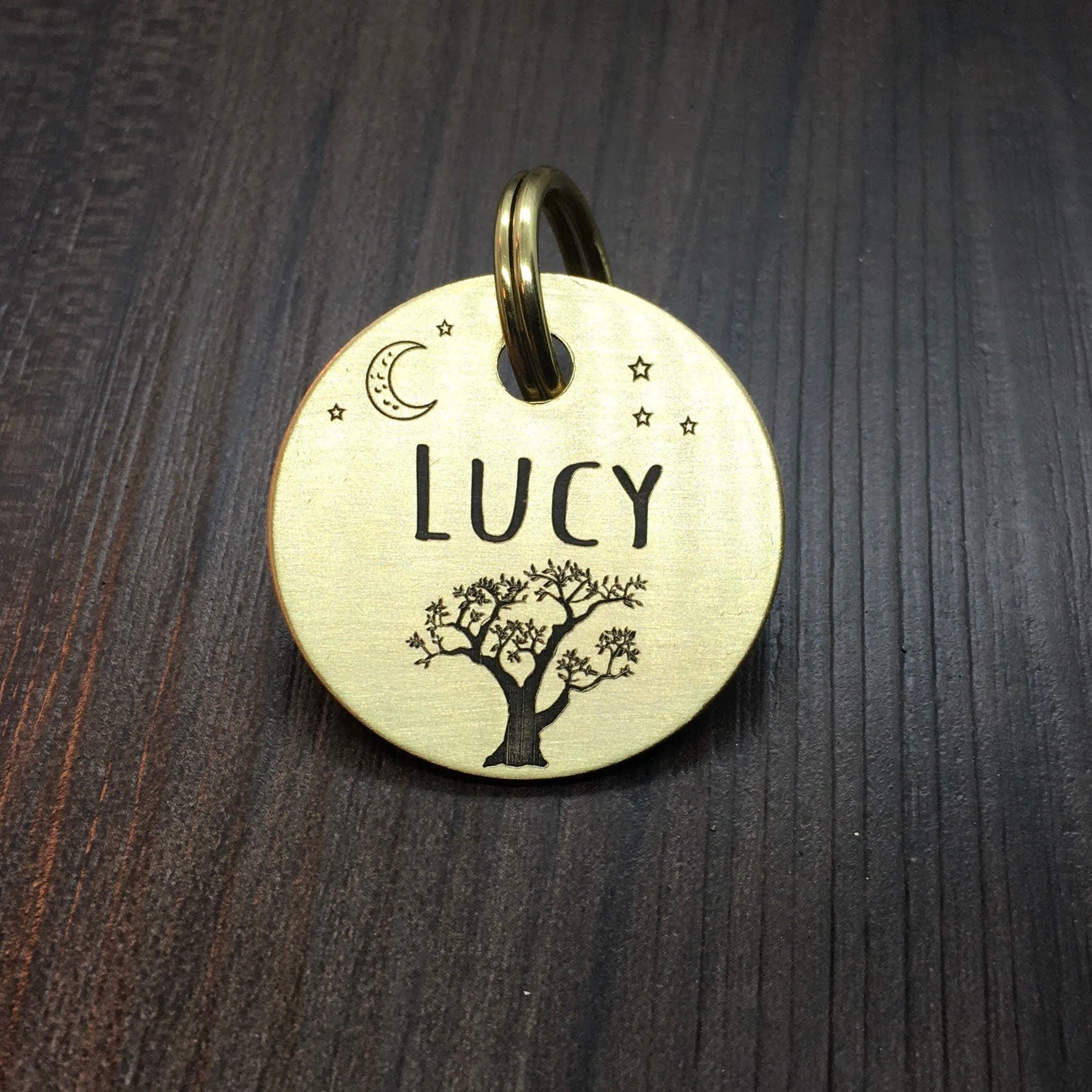 Laser Engraved Tree Dog Tag Custom Dog Tag Dog ID Cat ID | Etsy