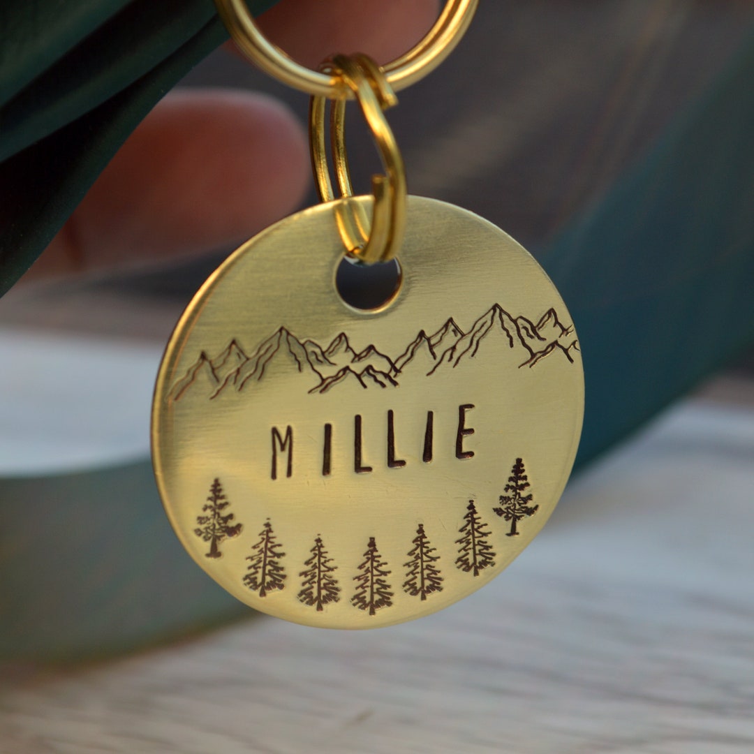 Custom Hand Stamped Dog Tag in Gold and Silver - for Cats and Dogs - Etsy