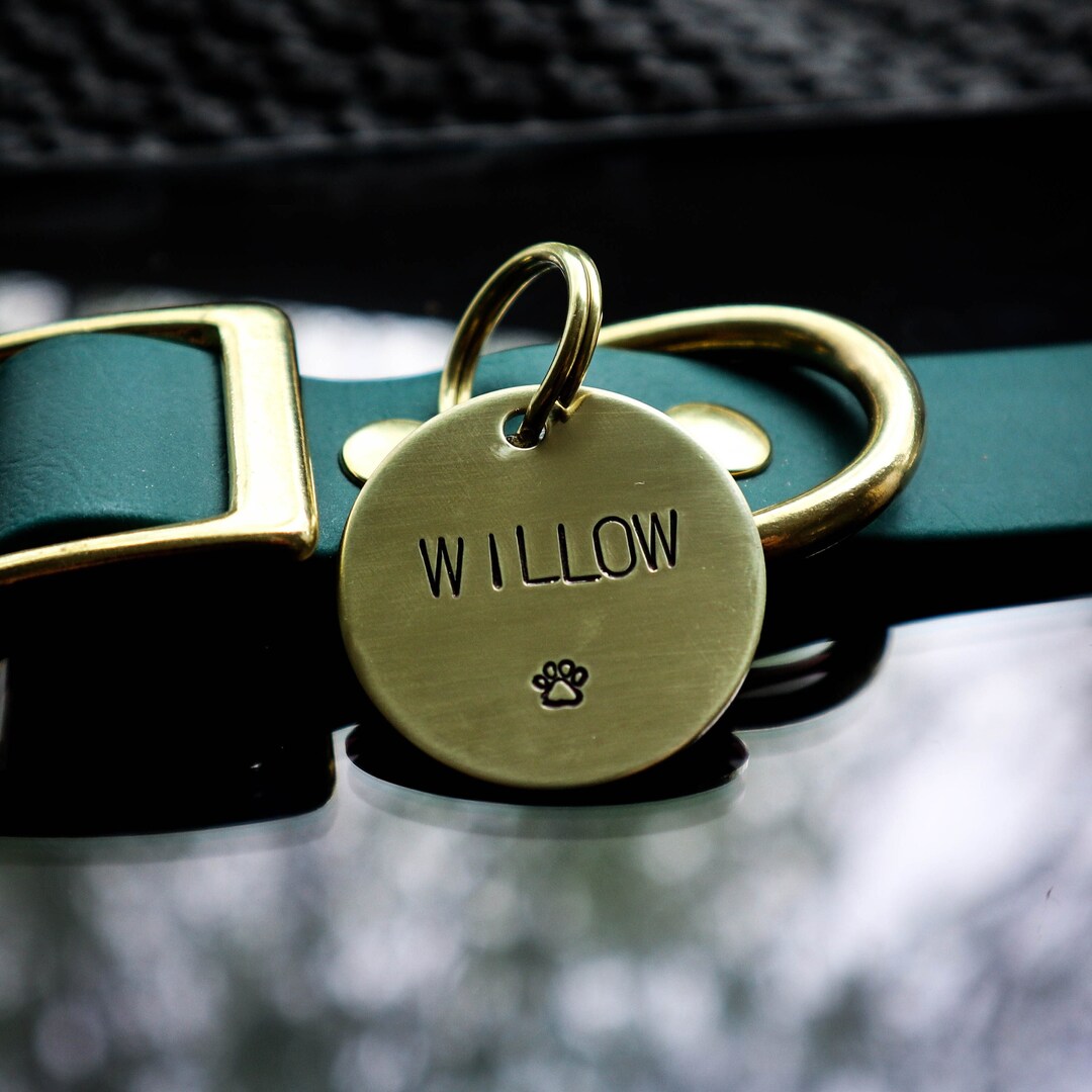 Dog Tag for Dogs With Paw Symbol - Custom Dog Tag - Hundemarke - Hand ...