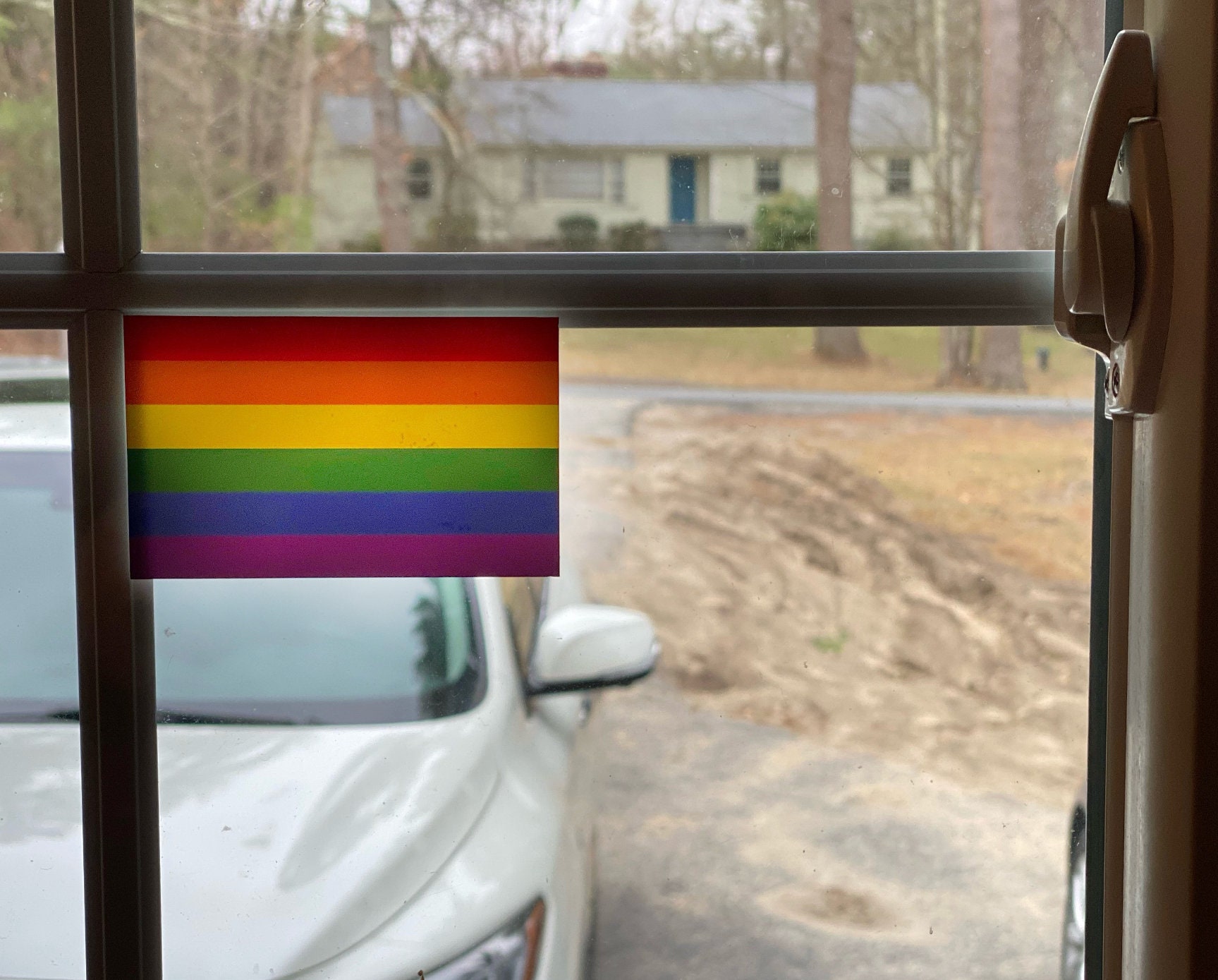 Lgbtq Pride Flag Static Cling Windows Mirrors Car Windows Etsy Ireland